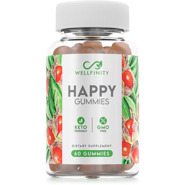 Wellfinity Happy Gummies - Vegan Stress Relief & Mood Support with Ash